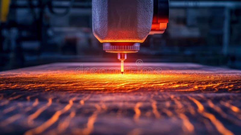 Laser Scanner Measuring Wooden Plank in Manufacturing Process Stock ...