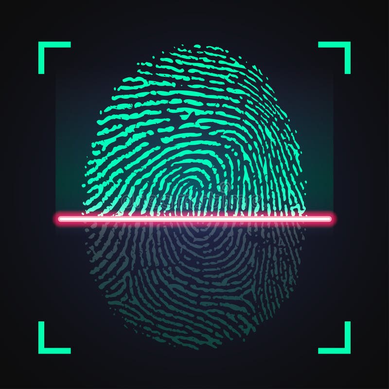 Laser Scanning of Fingerprint, Illustration of Digital Biometric ... Laser Scanning of Fingerprint, Illustration of Digital Biometric ...