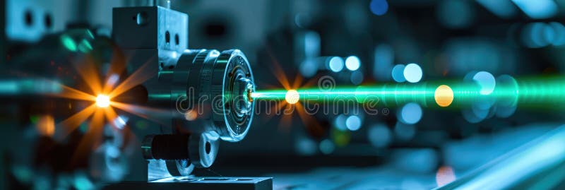 Laser Science Lab with Green Laser Stock Illustration - Illustration of ...