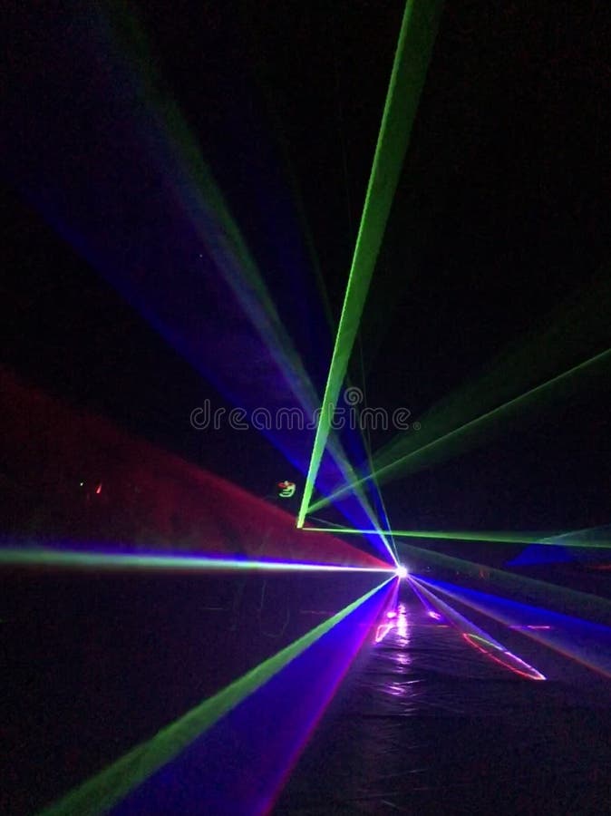Laser Show. Bright Laser Background. Colourful Disco with Special ...