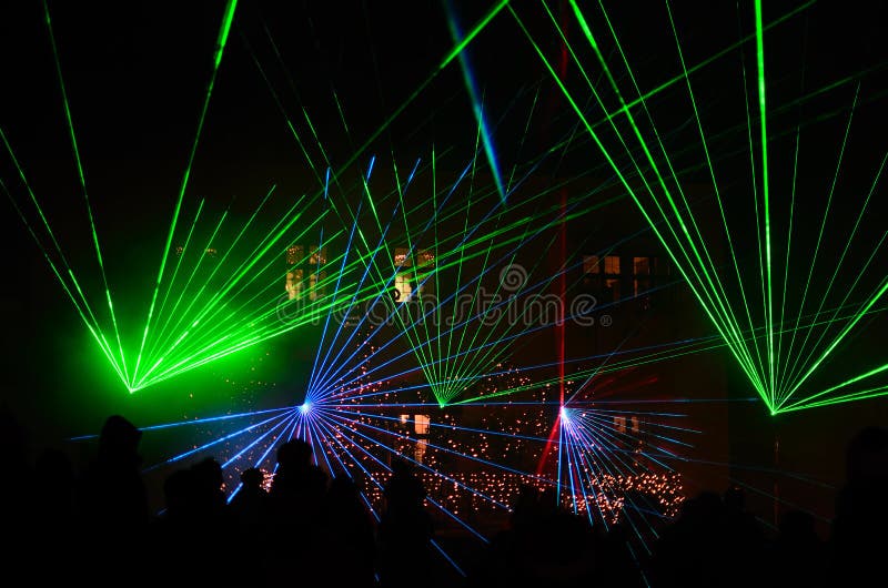 Laser show refraction stock image. Image of cyan, magenta - 4316279