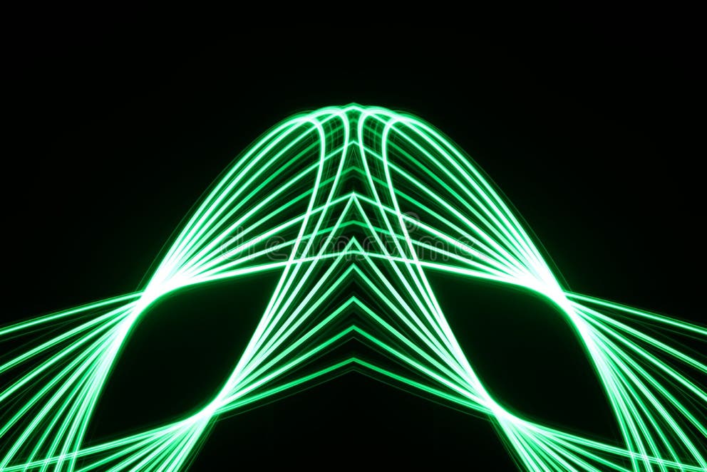 Laser Spirograph in Green Light Expanded in a Geometric Shape Stock ...