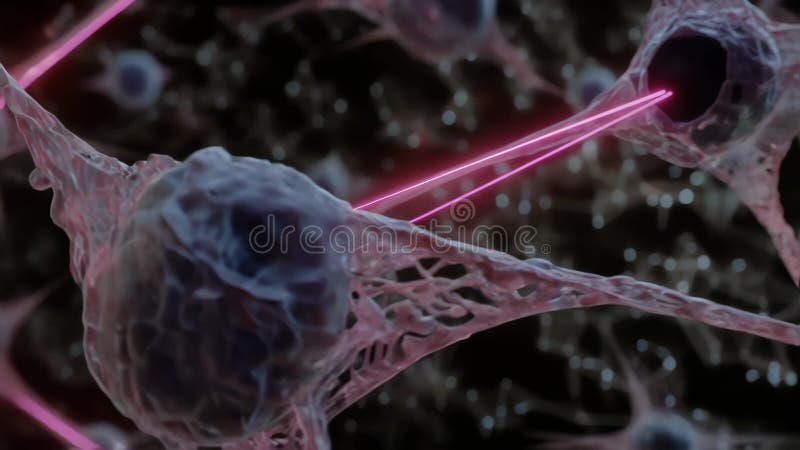 Laser Targeting Cancer Cells in Microscopic View Stock Footage - Video ...