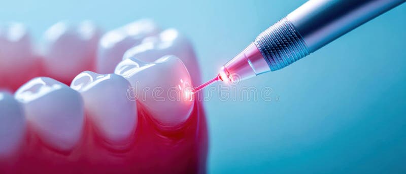 Laser Teeth Whitening Procedure Closeup Stock Illustration ...