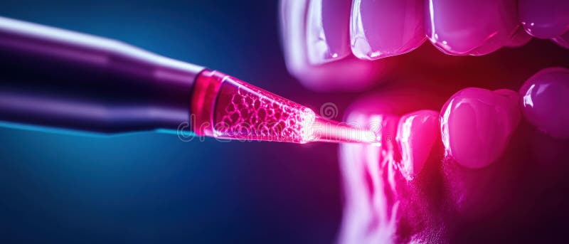 Laser Teeth Whitening Procedure Closeup Stock Illustration ...