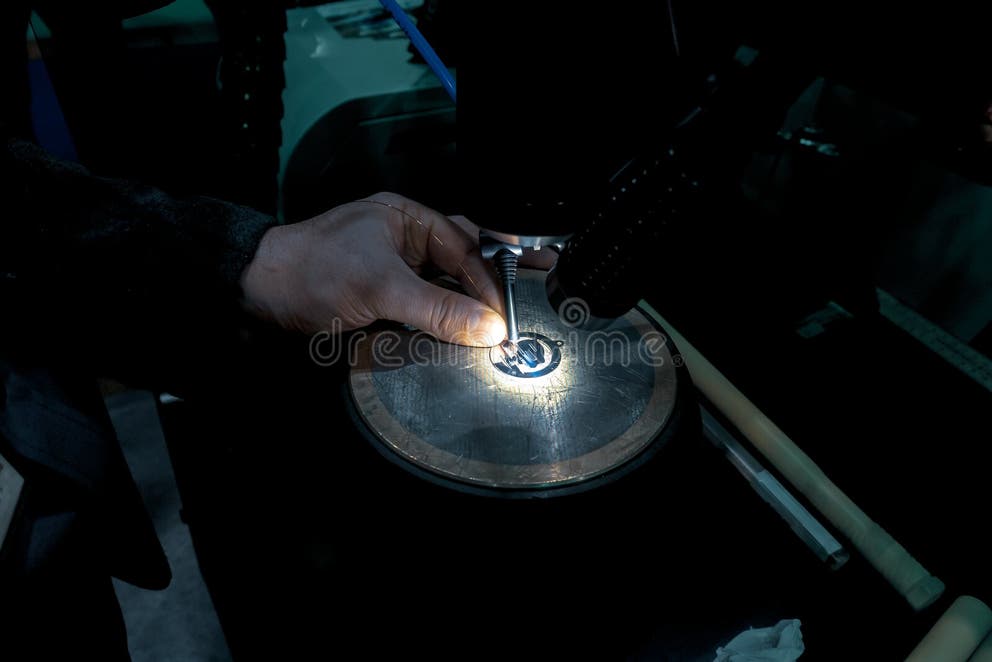 Laser Welding of Small Parts Using a Microscope Stock Photo - Image of ...