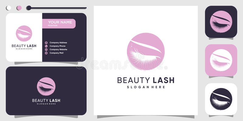 Lash Logo Design for Beauty with Creative Element Premium Vector Stock ...