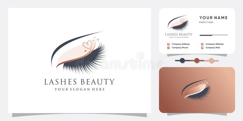 Lash Logo Design for Beauty with Creative Element Premium Vector Stock ...