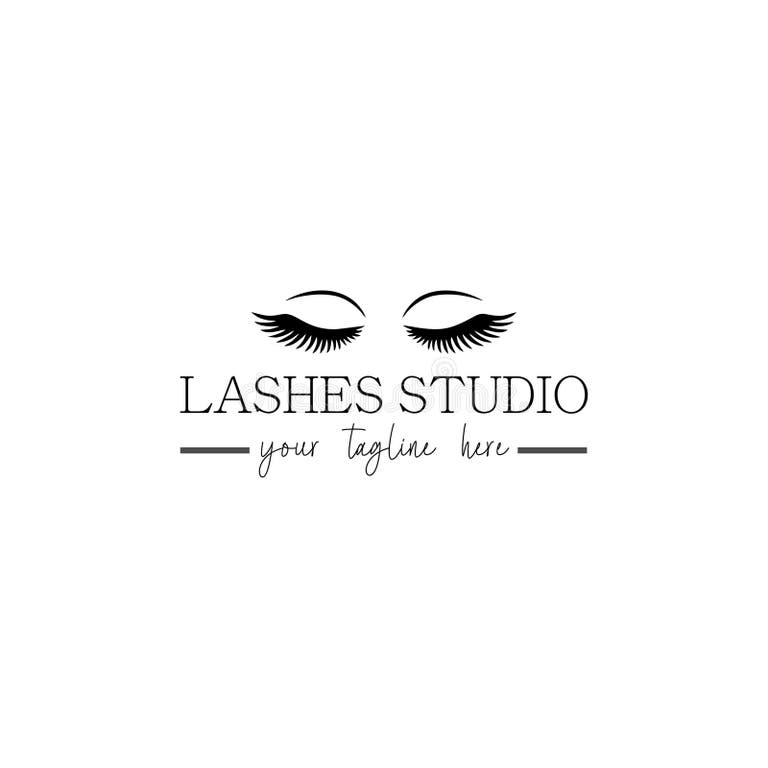 Lashes Logo Design for Lashes Studio with Creative Illustartion Stock ...