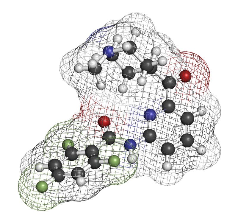 Lasmiditan Migraine Drug Molecule. Skeletal Formula. Stock Illustration ...