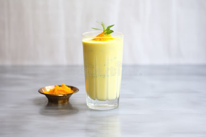 Lassi Glass with Swirls of Mango Puree Stock Image - Image of ...