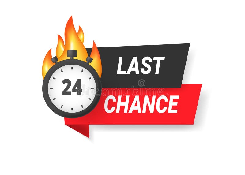Last Chance Icon. Limited Offer Concept, Countdown. Ribbon with Tag and ...