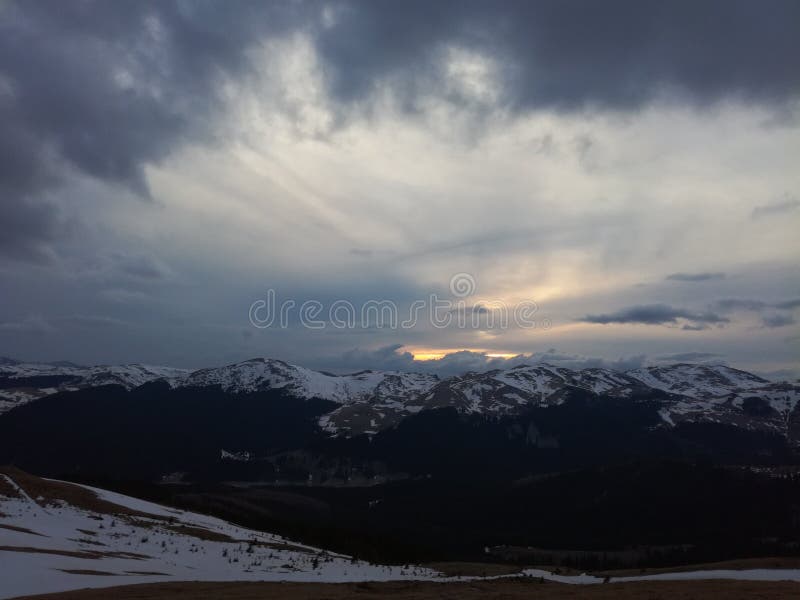 Last day of april stock image. Image of sunset, snow - 146579007