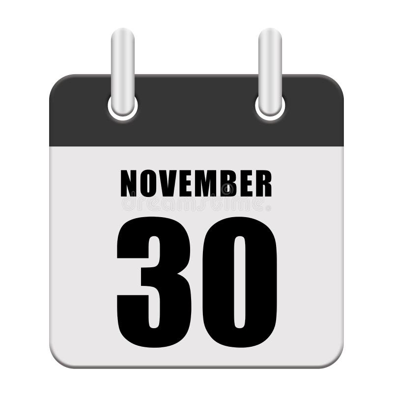 The Last Day of Month. November 31 Stock Photo - Illustration of page ...