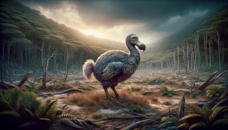 The Last Dodo on the Island of Mauritius Stock Illustration ...