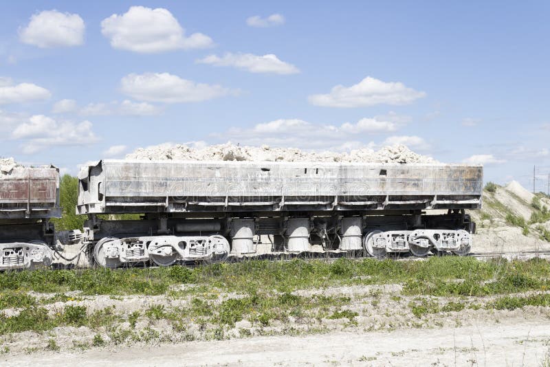 The Last of the Freight Train Cars Operating on the Chalk Mining Stock ...