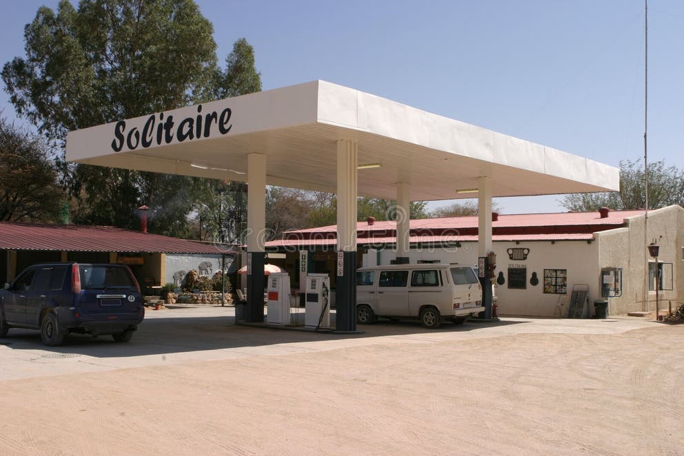 Last Gas Station, Namibia stock image. Image of chance - 4934683
