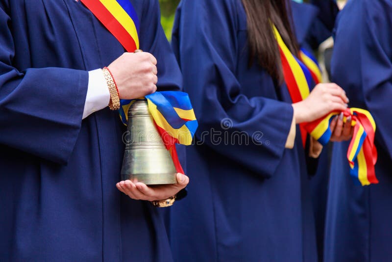 The Last Graduation Bell for the Graduation Day. Background with Copy ...