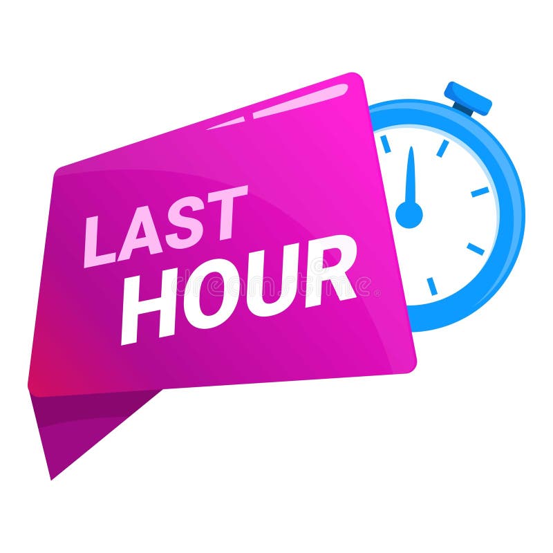 Last Hour Banner Showing Limited Time Offer with Clock Stock ...