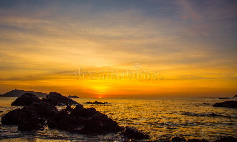 Sunset in Koh Samui stock image. Image of thailand, purple - 129016125