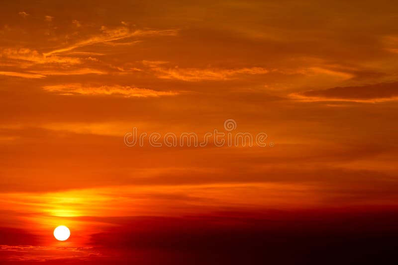 Last Light Sunset on the Red Cloud Sky Ray Around Sun Stock Photo ...