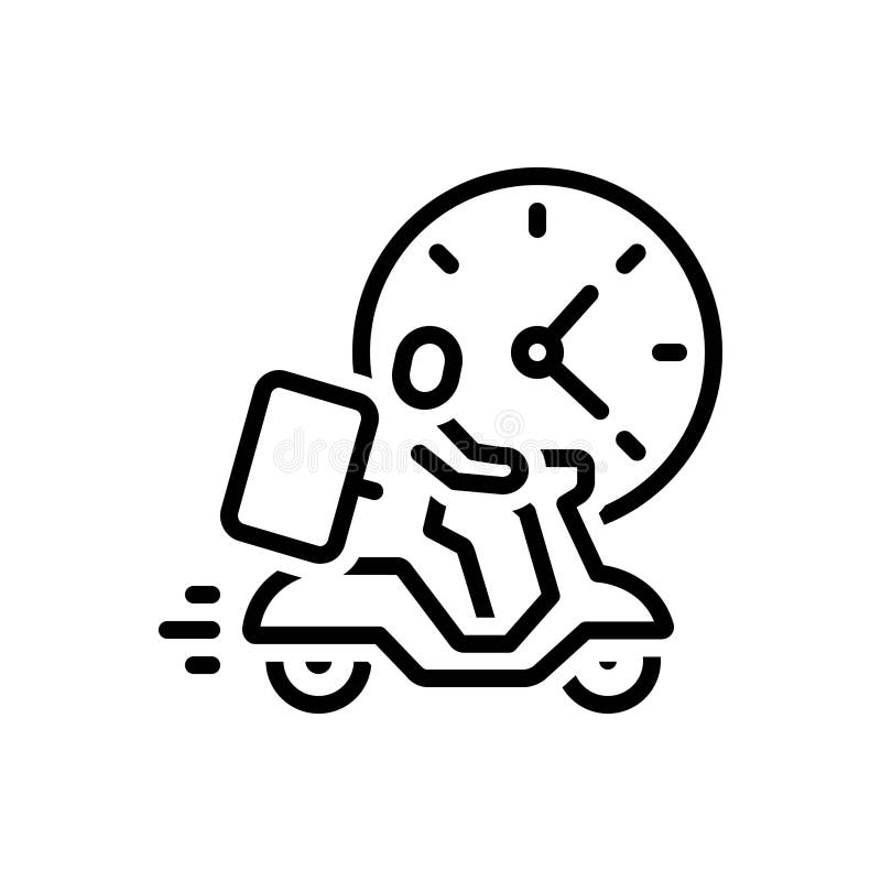 Black Line Icon for Last Mile Delivery, Mile and Man Stock Vector ...