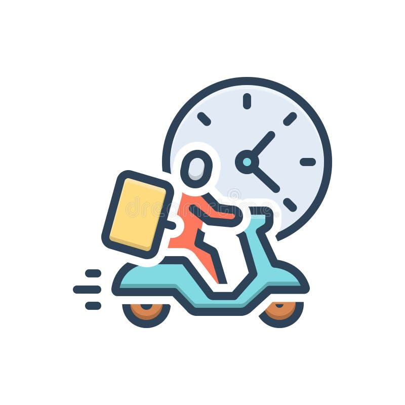 Color Illustration Icon for Last Mile Delivery, Delivery Man and ...