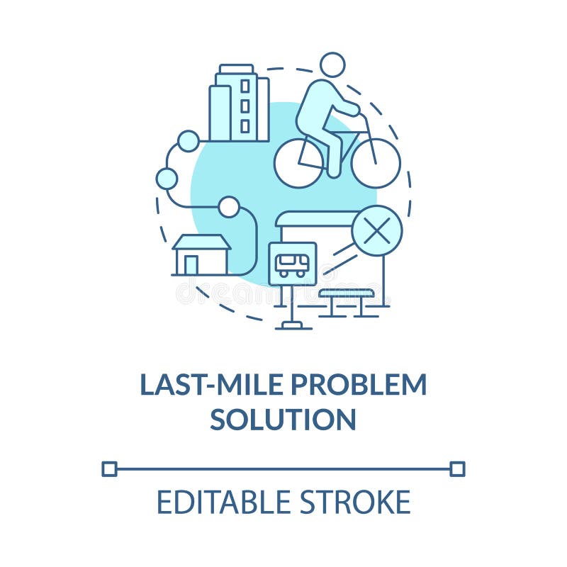Last-mile Problem Solution Blue Concept Icon Stock Vector ...