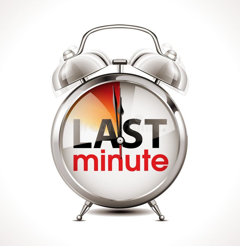 Last minute - Alarm Clock stock vector. Illustration of promotion ...