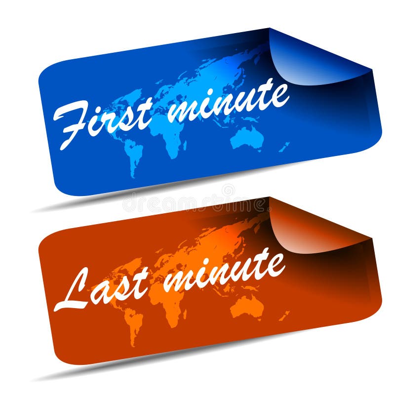 Last Minute and First Minute Web Tag Stock Vector - Illustration of ...