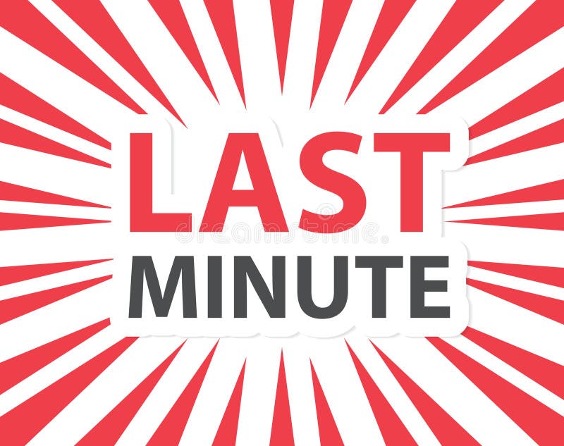 Last minute offer concept stock vector. Illustration of minute - 212795617