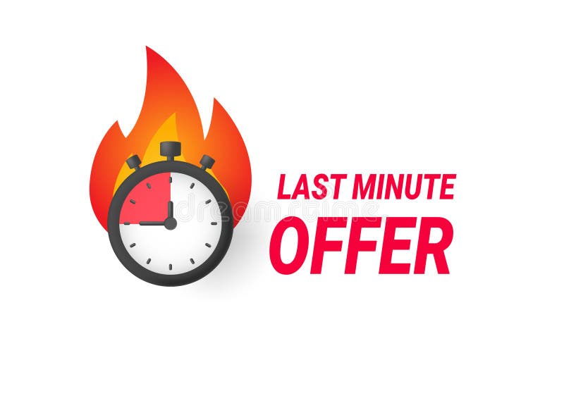 Last Minute Offer Icon. Last Chance Concept, Countdown. Burning Timer ...
