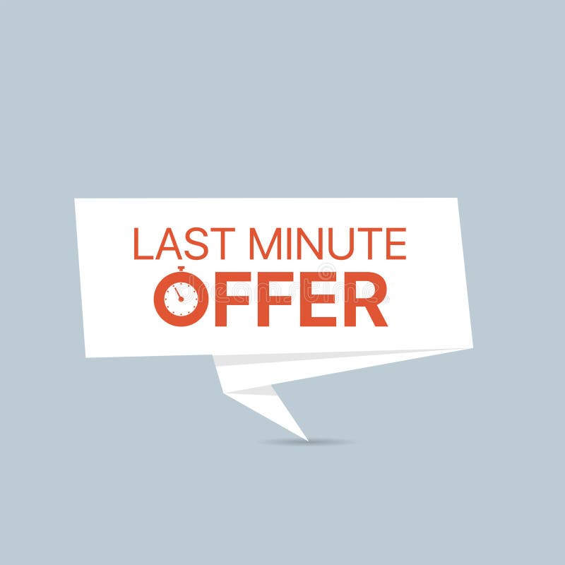 Last minute offer stock vector. Illustration of countdown - 182344389