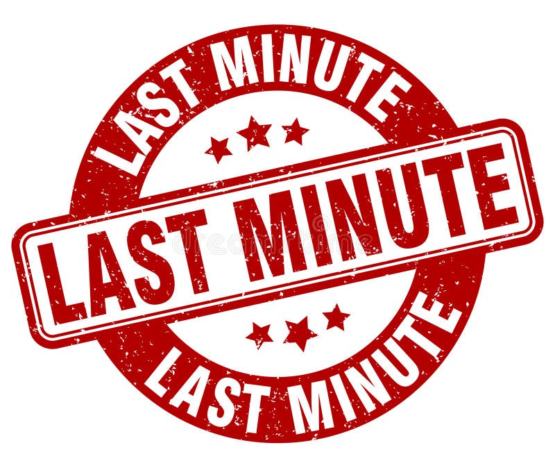 Last minute stamp stock vector. Illustration of white - 122092769