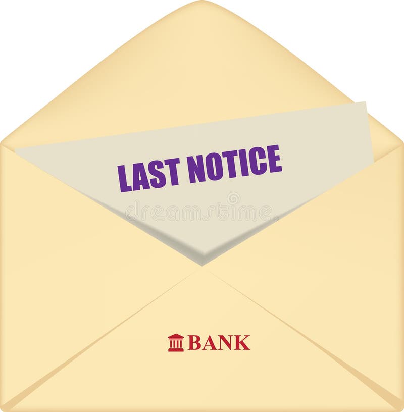 Last notice from bank stock vector. Illustration of final - 167312197