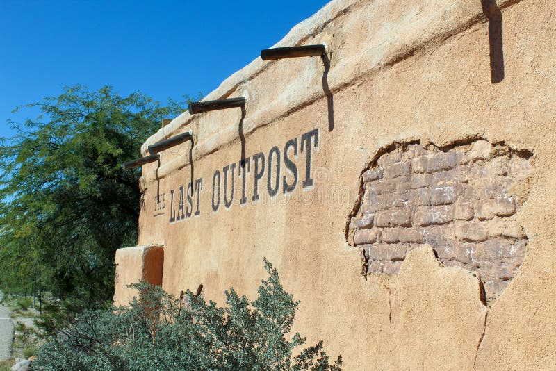 The Last Outpost sign stock image. Image of movie, heritage - 178457437