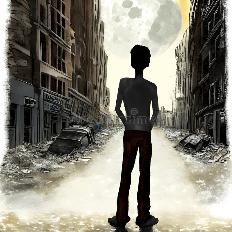 The Last People on Earth, Standing Alone in the Vast Dark Cloudy Sky ...