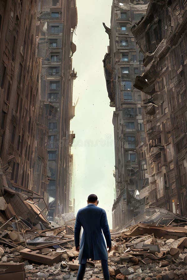 The Last People on Earth, Standing Alone in the Vast Dark Cloudy Sky ...