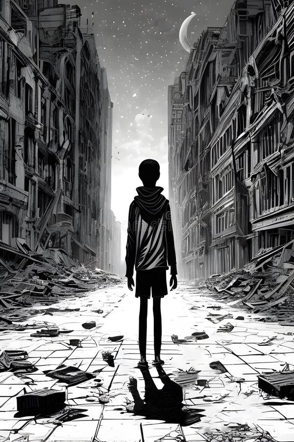 The Last People on Earth, Standing Alone in the Vast Dark Cloudy Sky ...