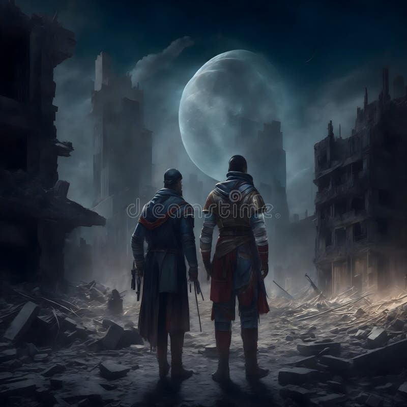 The Last People on Earth, Standing Alone in the Vast Dark Cloudy Sky ...