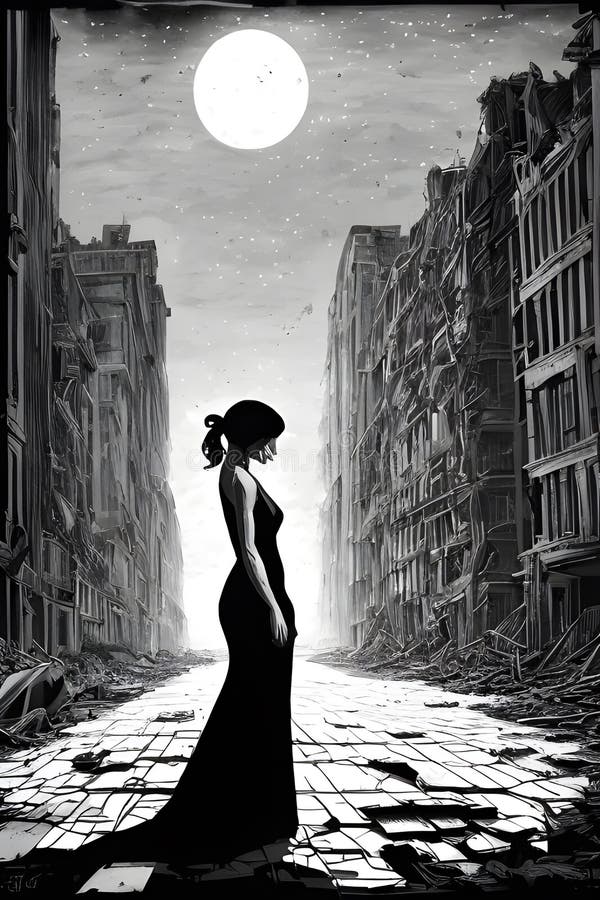 The Last People on Earth, Standing Alone in the Vast Dark Cloudy Sky ...