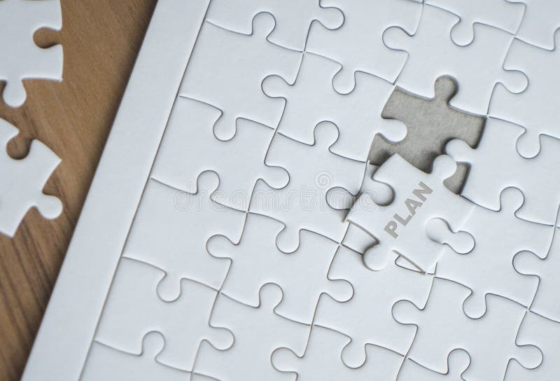 The Last Pieces of Jigsaw Showing Plan Concept Stock Image - Image of ...