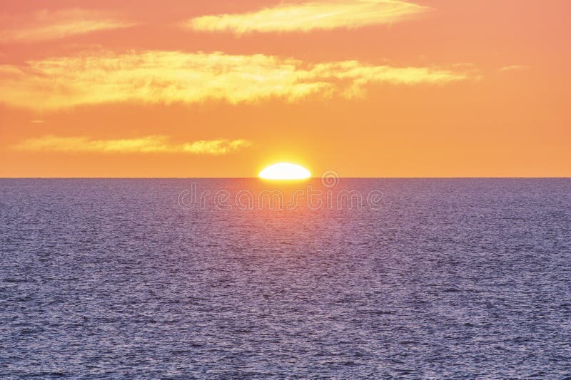 The Last Ray of the Setting Sun Over the Sea Stock Image - Image of ...