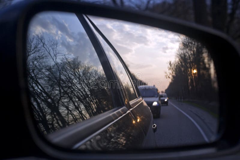 Road through the Windshield of a Car Stock Image - Image of contrast ...
