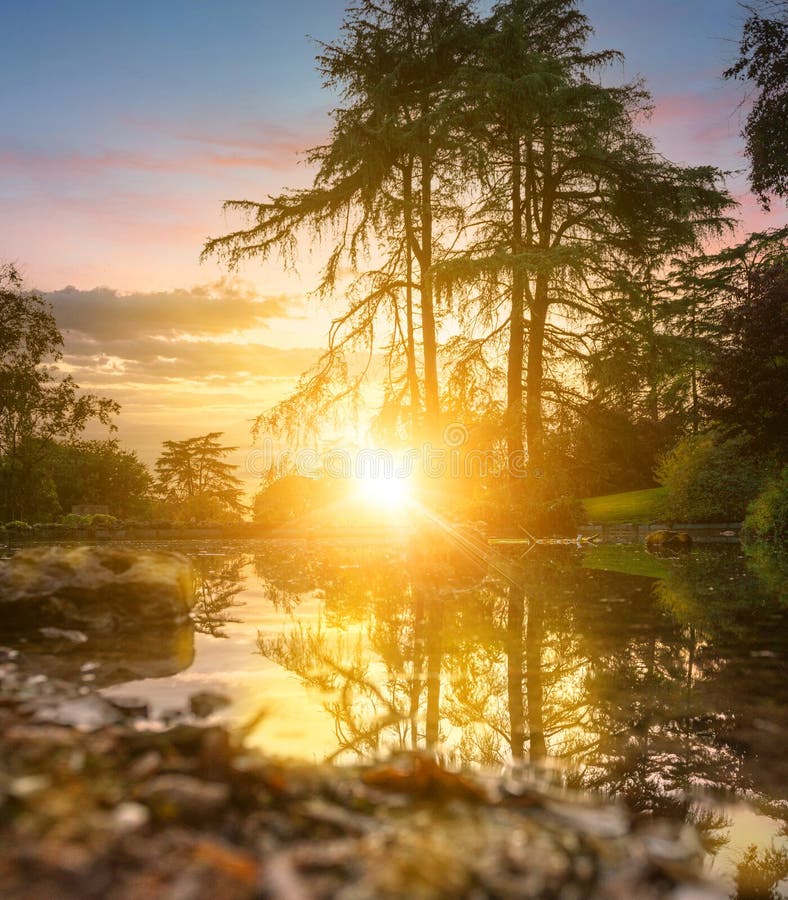 Sunset reflection stock photo. Image of outdoors, tranquil - 200035510