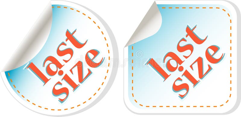 Last Size Clothing Labels Set. Sticker Tag Stock Illustration ...