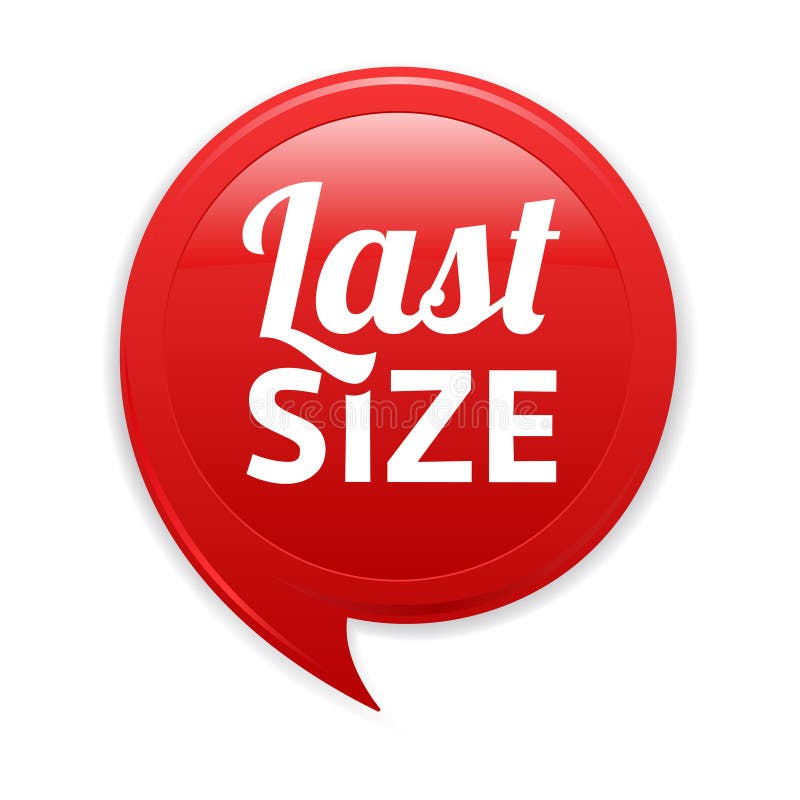 Last Size Red label stock vector. Illustration of cloth - 198591711