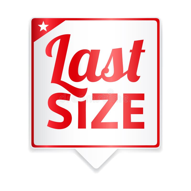 Last Size Red Tag stock vector. Illustration of paper - 200479166