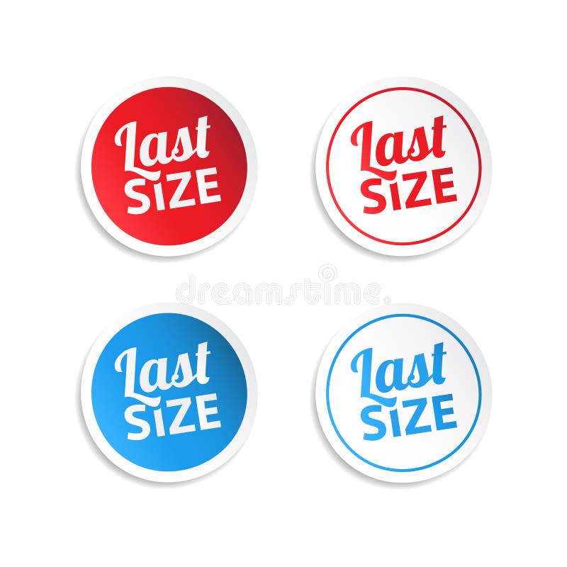 Last Size Stickers stock vector. Illustration of vector - 197133046