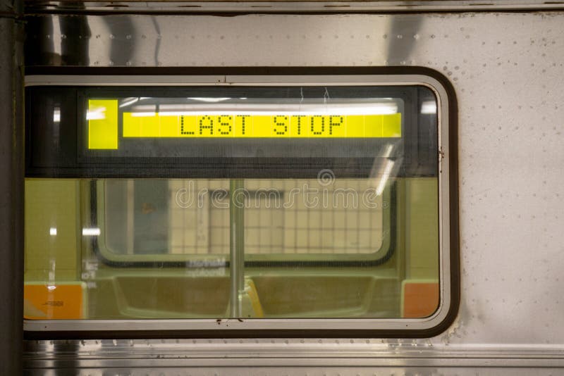 Last Stop Train Announcement on C Line in New York, USA. Editorial ...